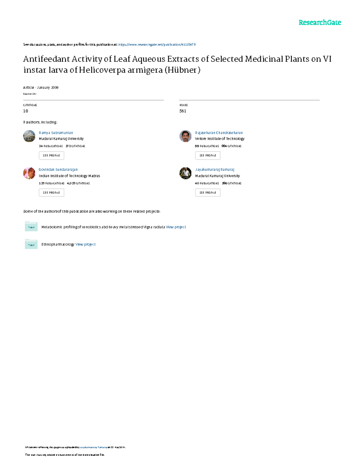 Antifeedant Activity of Leaf Aqueous Extracts of S - Gastroenterologia ...