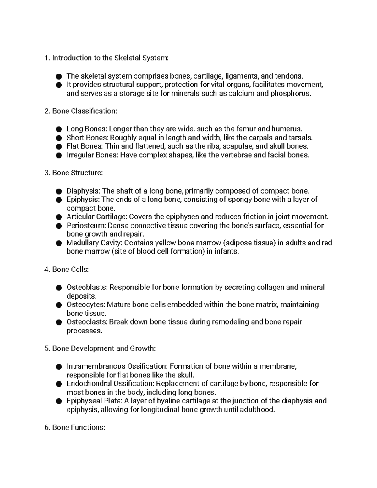 Skeletal System - Introduction to the Skeletal System: The skeletal ...