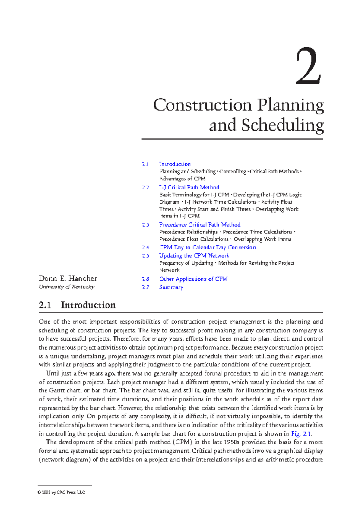 THE Civil Engineering Handbook planing and scheduling - 2 Construction ...