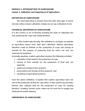 Module 2-Lesson 1 - TLE-AFA - MODULE 2: CROP PRODUCTION LESSON 1 ...