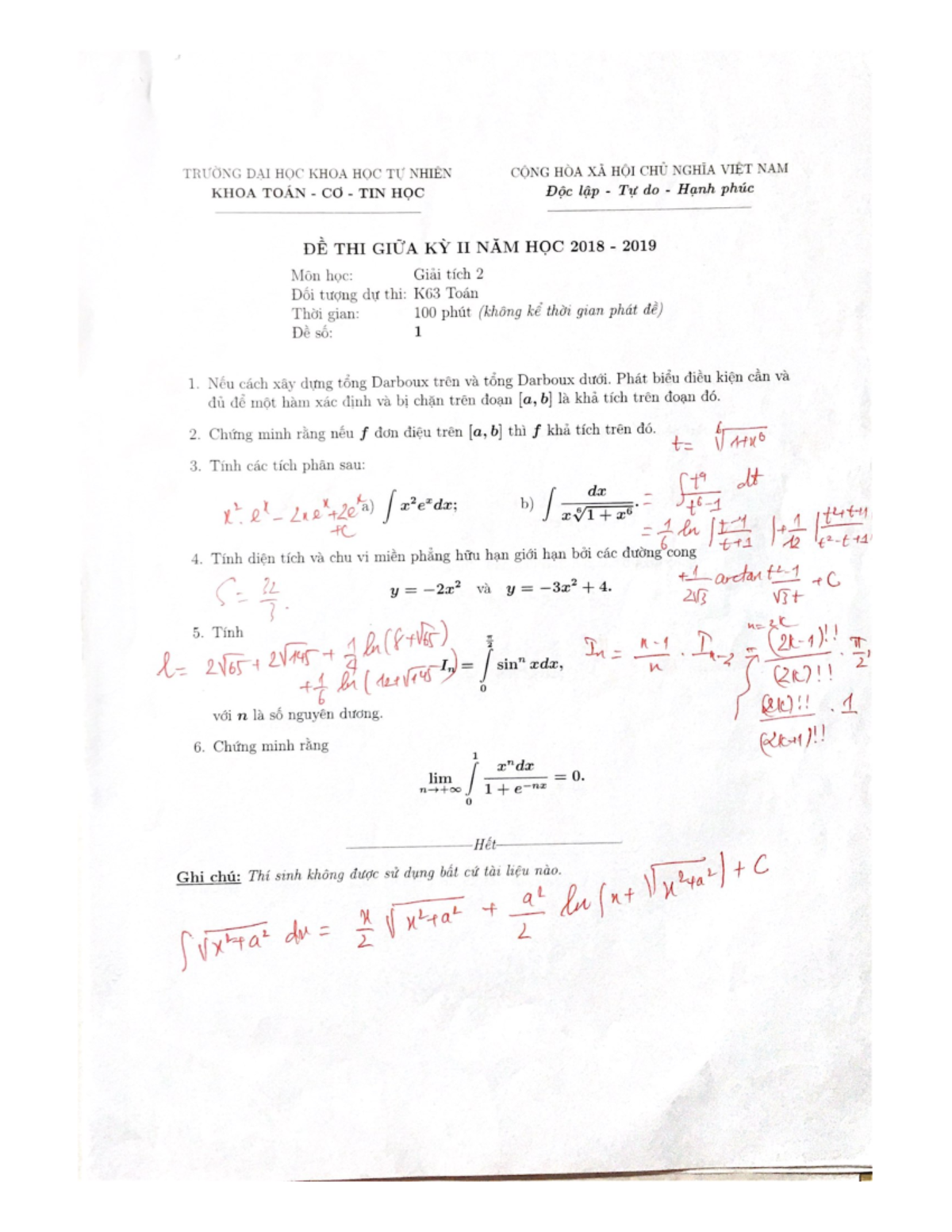 Đề thi GK CK GT2 TH TT - TRƯỜNG ĐẠI HỌC KHOA HỌC TỰ NHIÊN KHOA TOÁN - CƠ - TIN HỌC ...