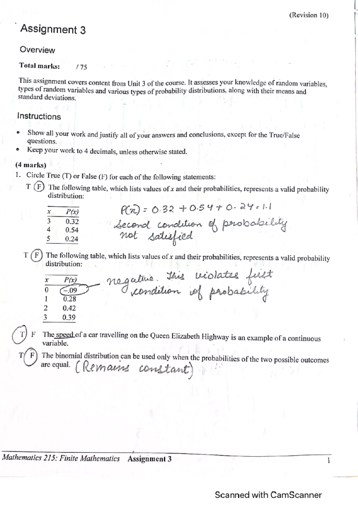 Assignment 03, mandatory math 215 - Math 215 - Studocu
