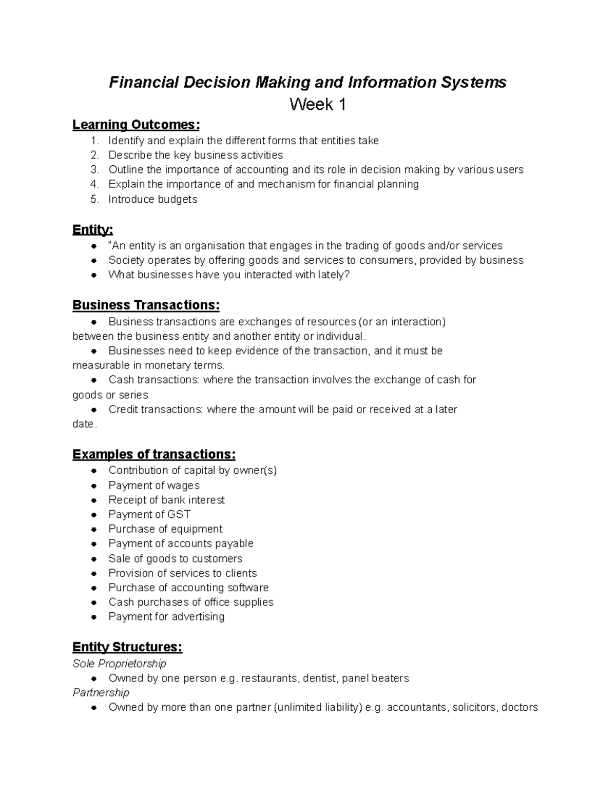Financial Decision Making and Information Systems - Businesses need to ...