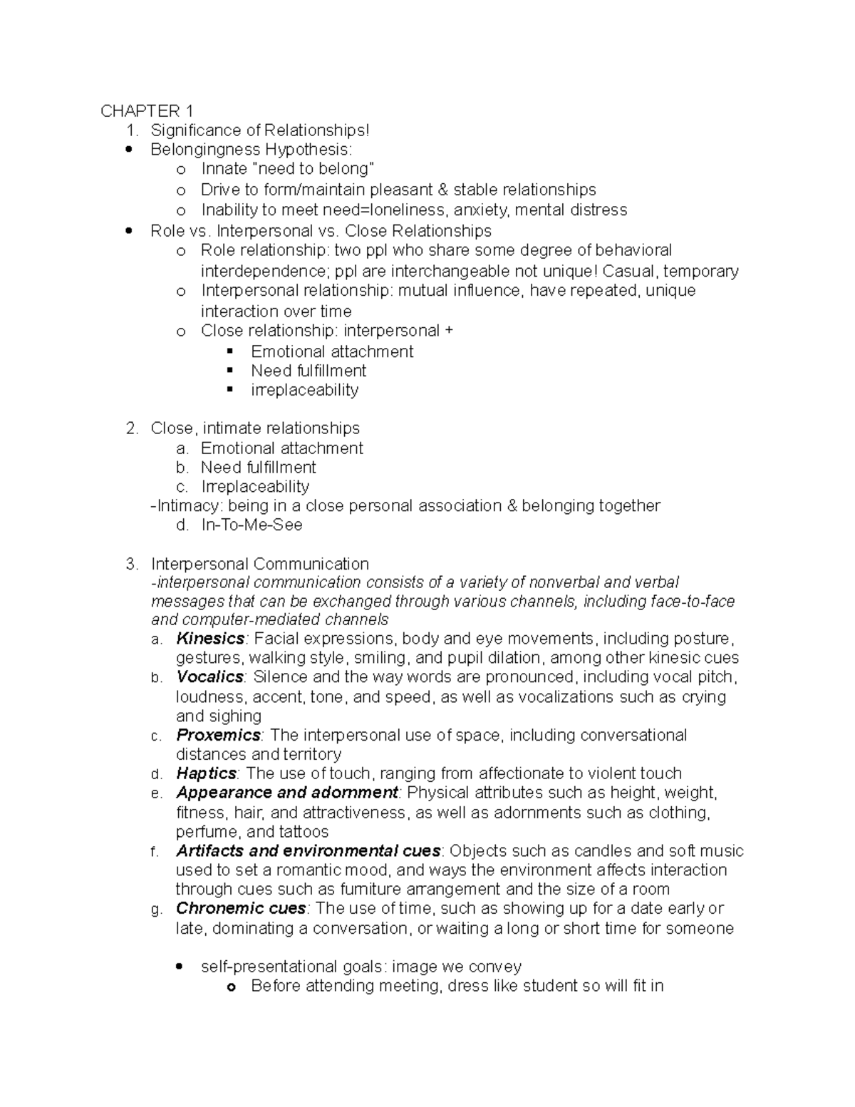 Quiz #1 Lecture Notes - CHAPTER 1 Significance of Relationships ...