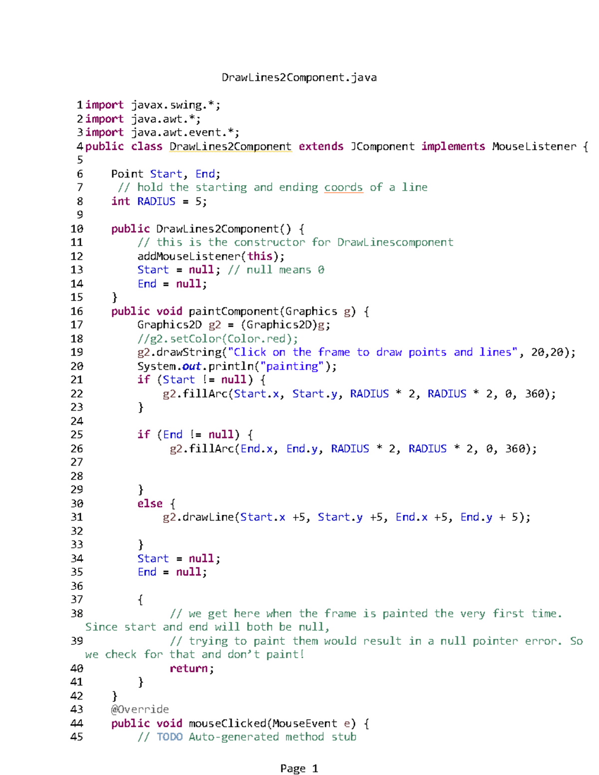 Draw Lines 2Component - Introduces the student to the fundamental ...