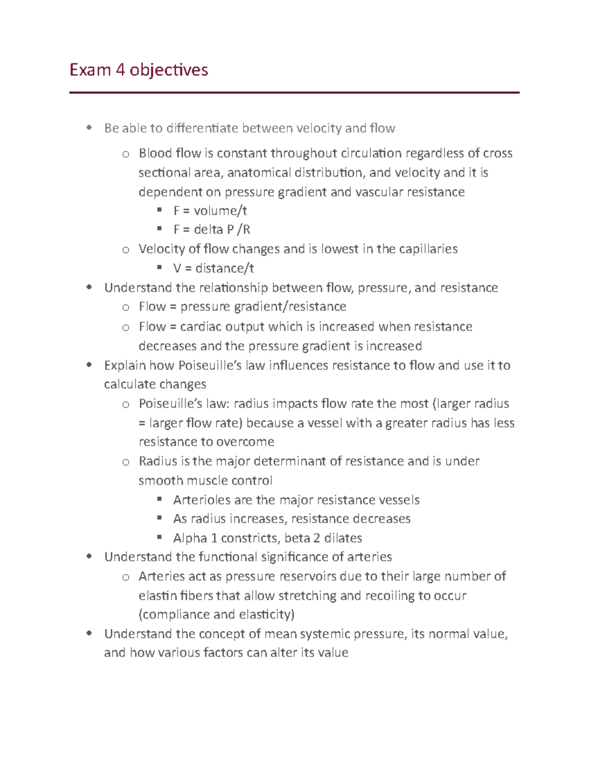 Exam 4 objectives - Exam 4 objectives Be able to differentiate between ...