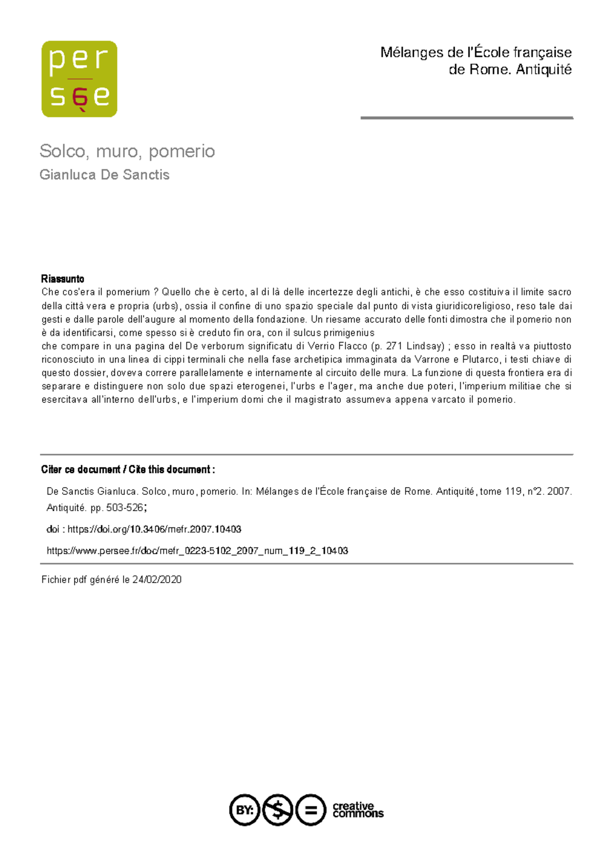 Cos'era il pomerio - Materiale didattico, approfondimento. - Mélanges ...