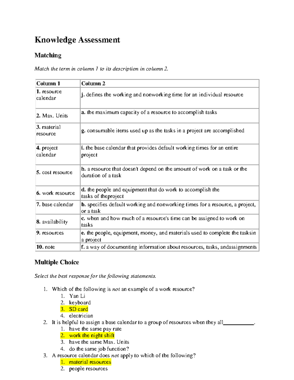 MSProject Lesson 2 Exercises - PMC115 - Seneca College - Studocu