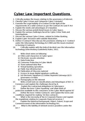 Cyber Law Important Questions with Answers - 1. What is called ‘Domain ...