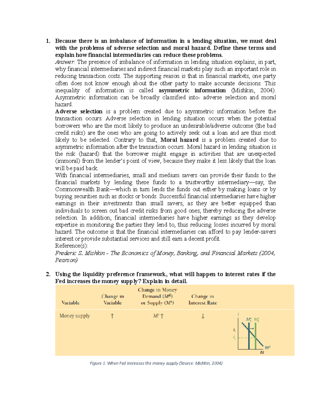 Assignment regarding key economic concepts with detailed answers ...