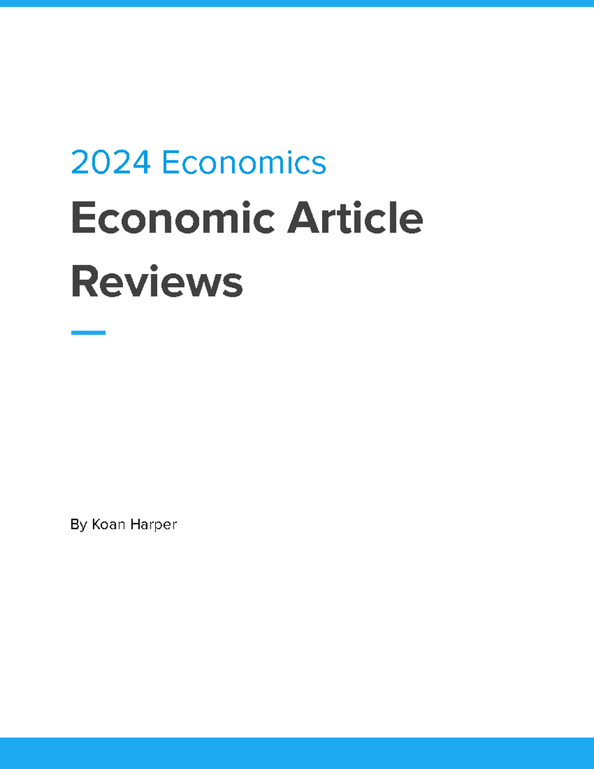 Economics Article Report - 2024 Economics Economic Article Reviews By ...
