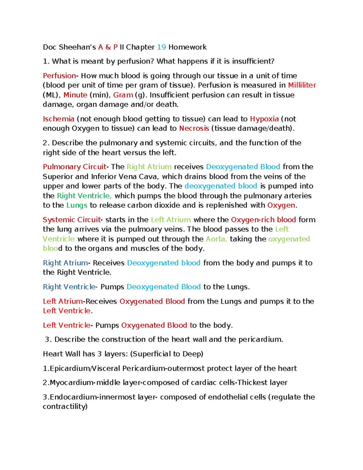 Doc Sheehan’s A & P II Chapter 19 Homework 1 - Doc Sheehan’s A & P II ...