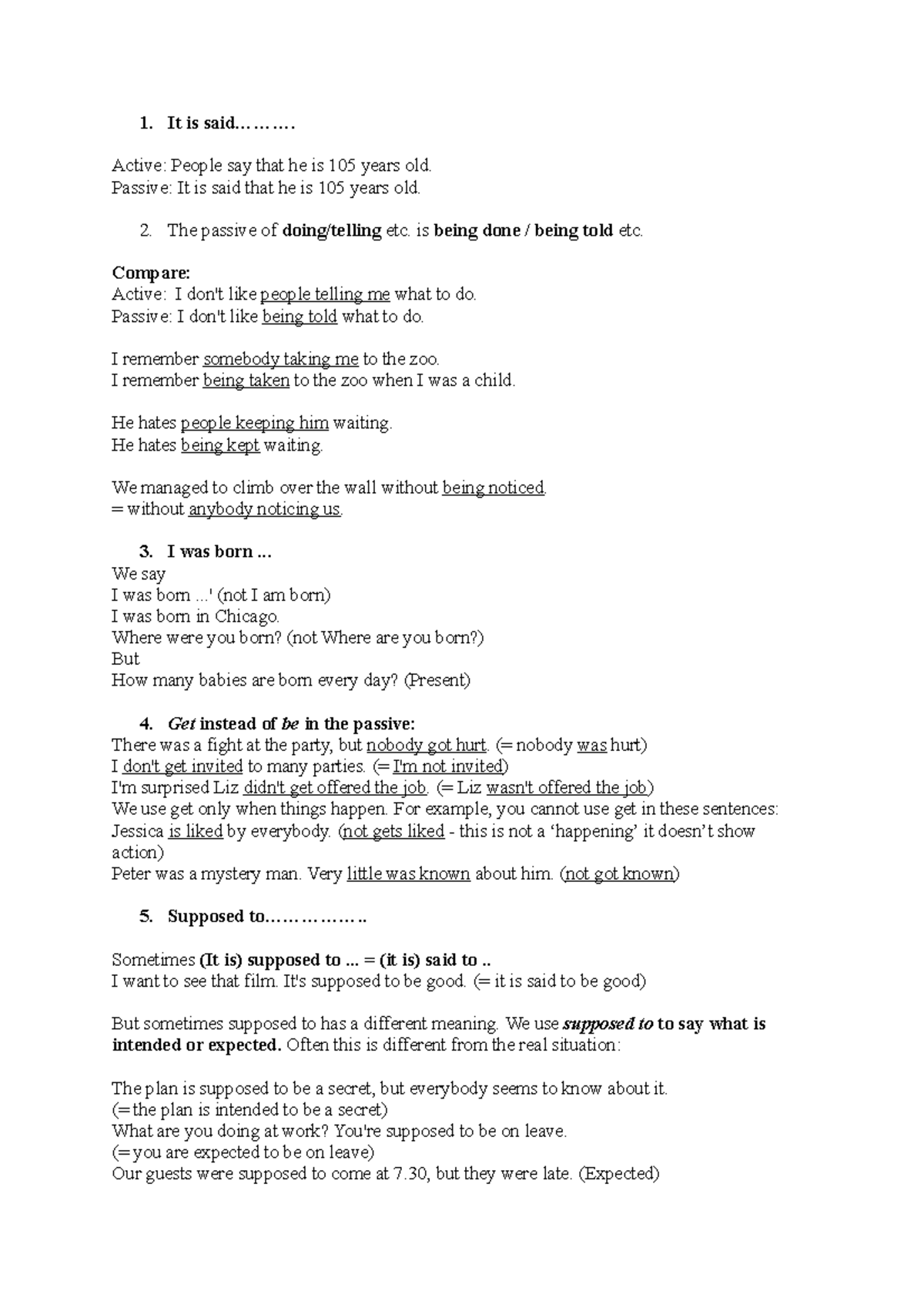 Active Passive 2 - ENGLISH GRAMMER - 1. It is said.......... Active ...