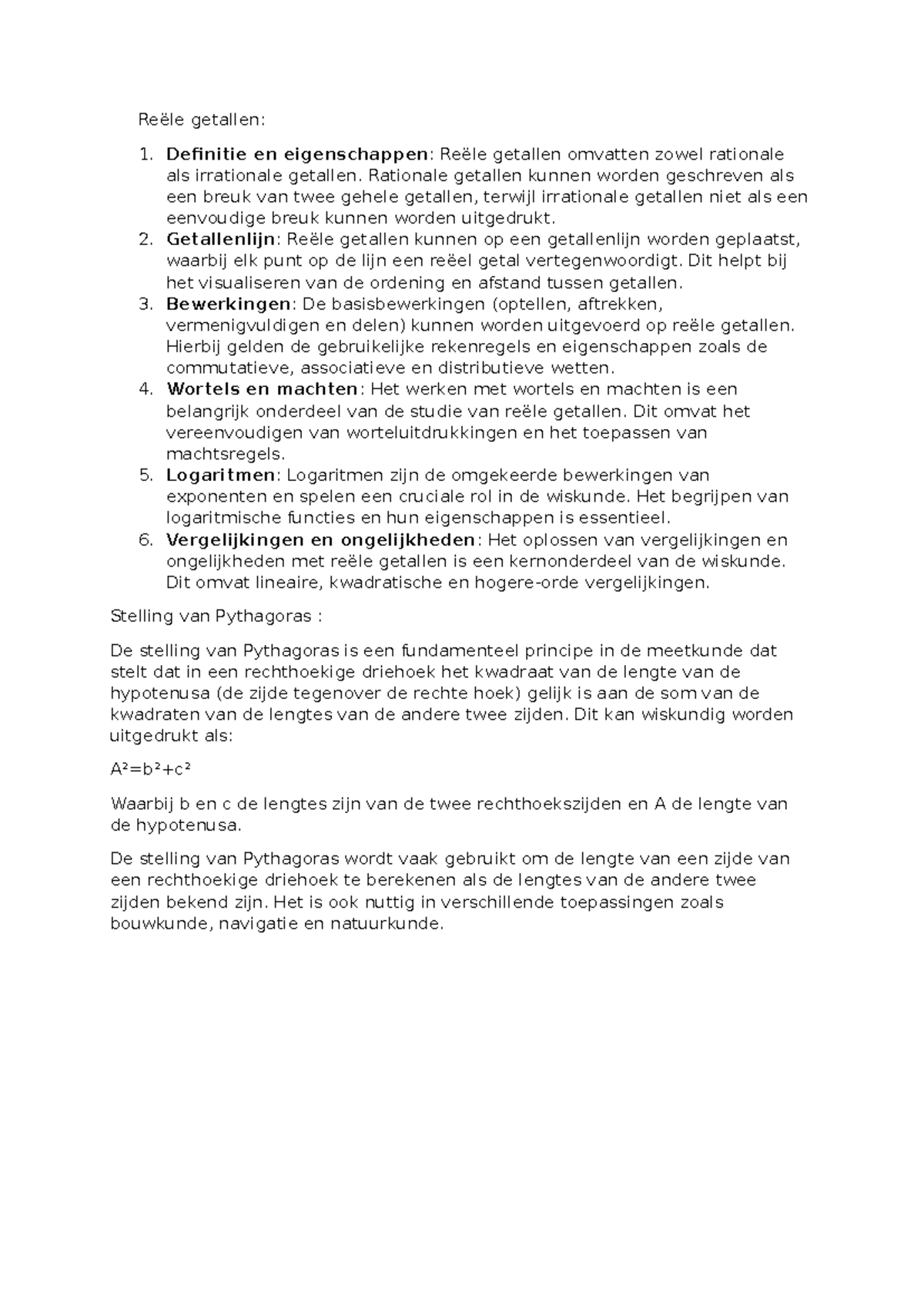 Reële getallen en pythagoras - Reële getallen: Definitie en ...