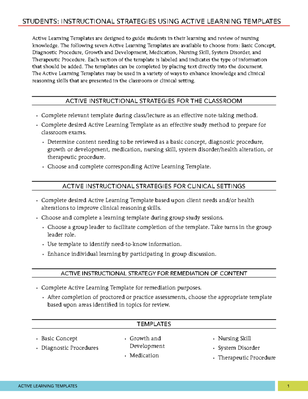 Student Instructions active learning template - Active Learning ...