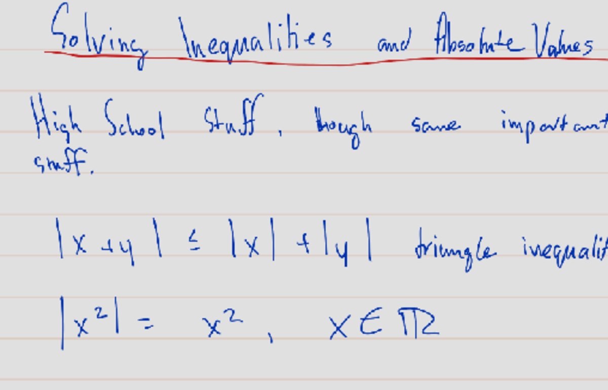 Triangle inequality and absolute values - Solving Inequalities and ...