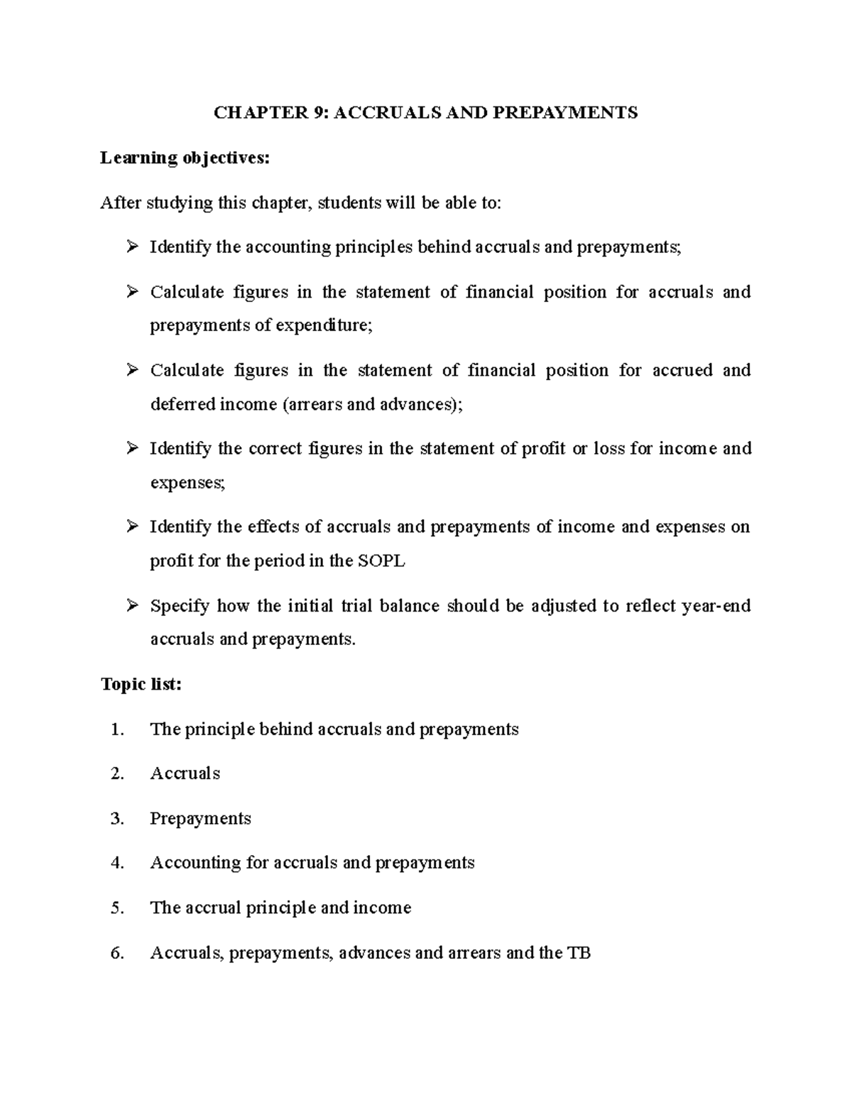 Lecture notes for Chapter 9 - Accounting CFAB - CHAPTER 9: ACCRUALS AND ...