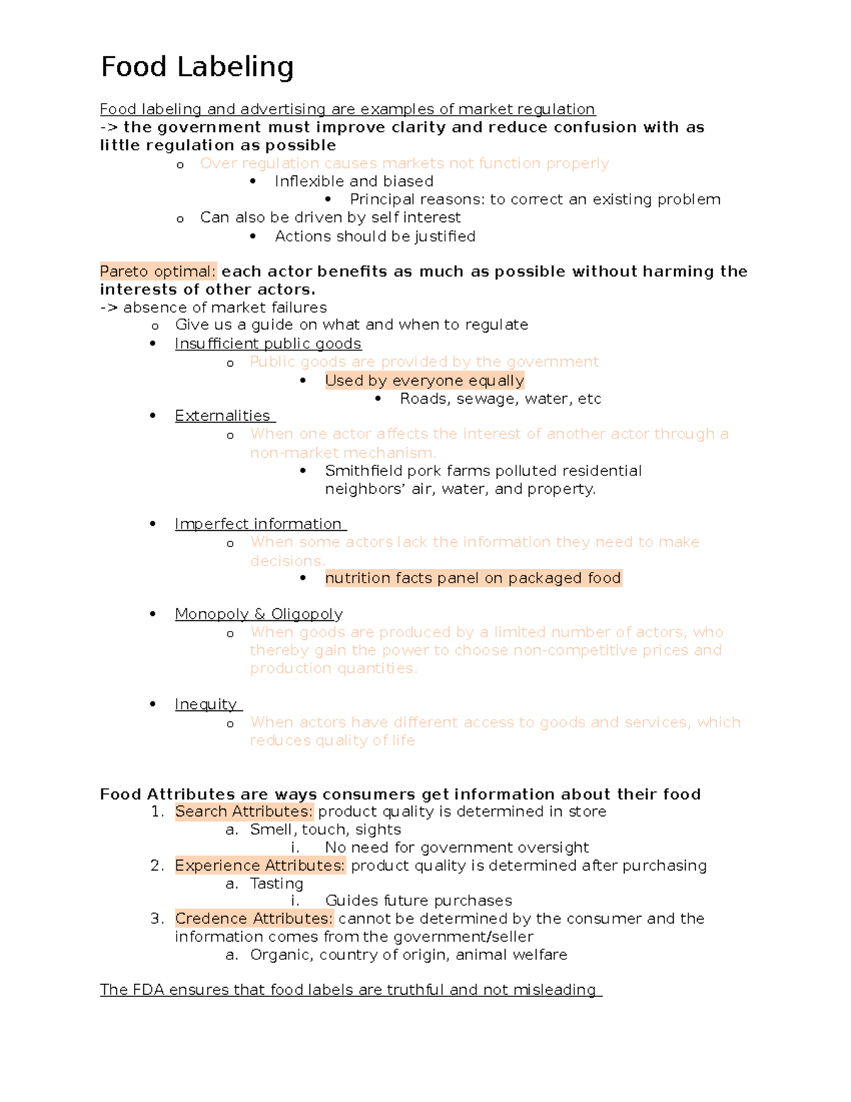 Food Labeling Notes - Food Labeling Food labeling and advertising are ...