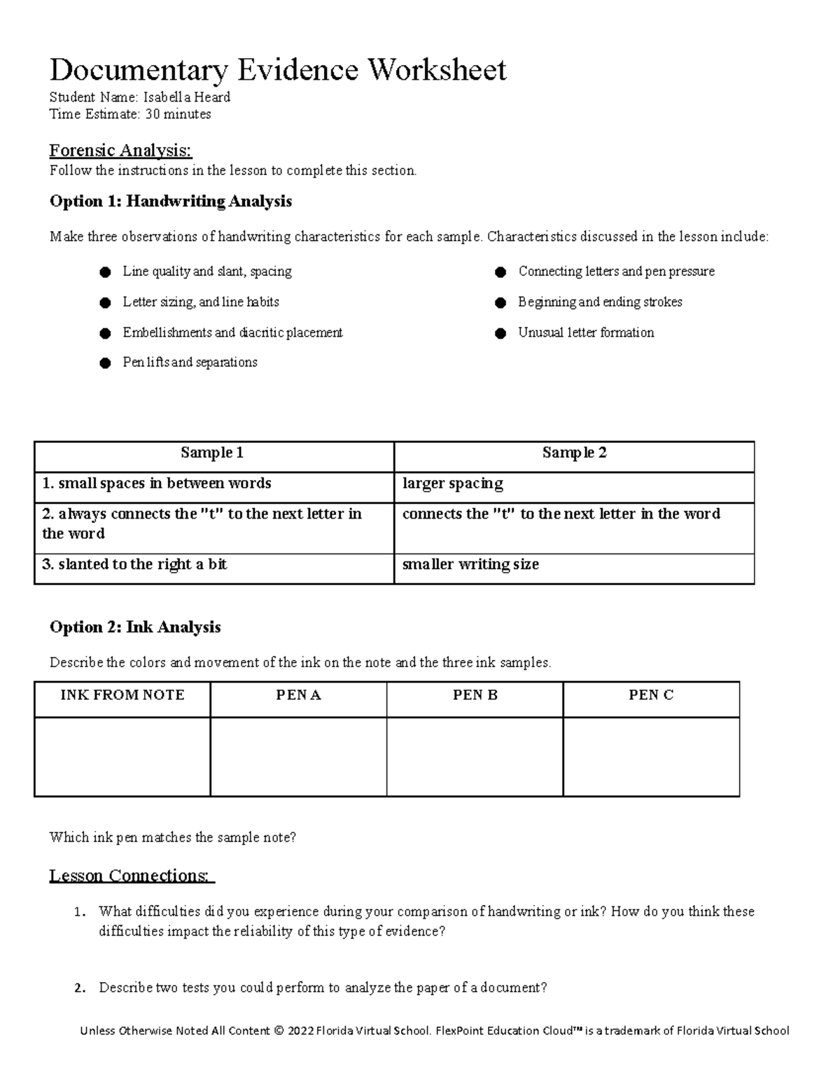 05 07 documentary evidence worksheet - Documentary Evidence Worksheet ...