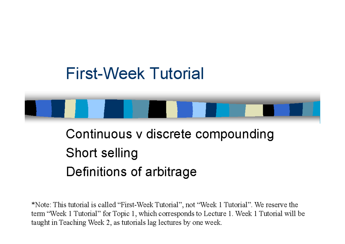 First Week 1Per Page - Prac - First-Week Tutorial Continuous v discrete ...