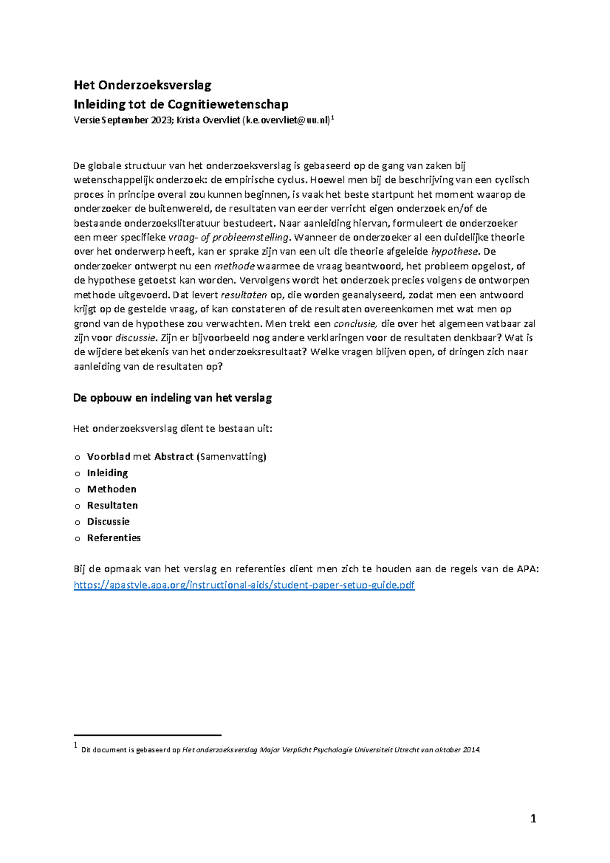 Het onderzoeksverslag voor studenten ICW - Het Onderzoeksverslag ...