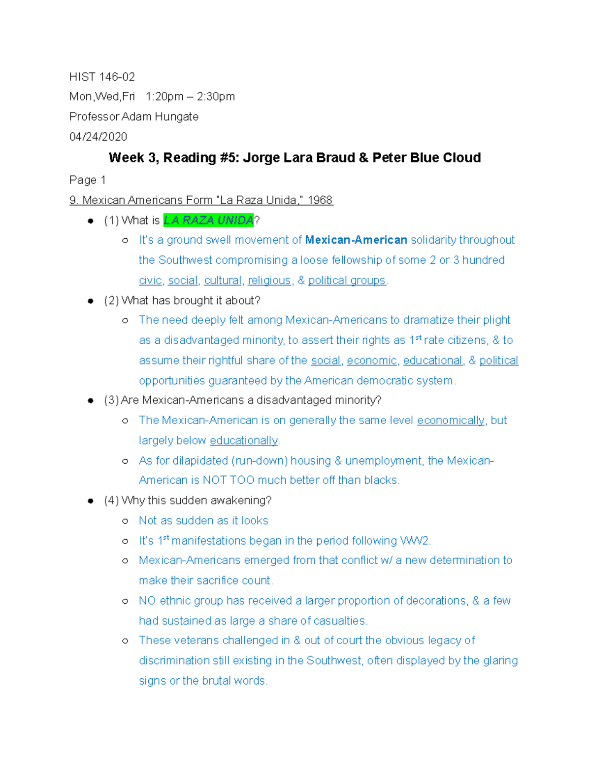 HIST 146-02 Week 3, Reading 5 Notes: Jorge Lara Braud and Peter Blue ...