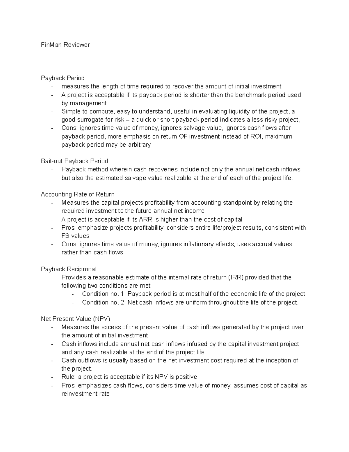 Fin Man Reviewer-1 - Notes - FinMan Reviewer Payback Period - measures ...