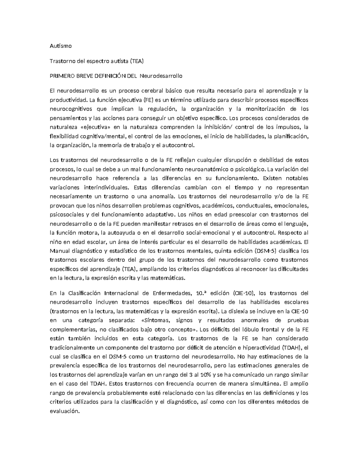 Autismo tea - Autismo Trastorno del espectro autista (TEA) PRIMERO ...