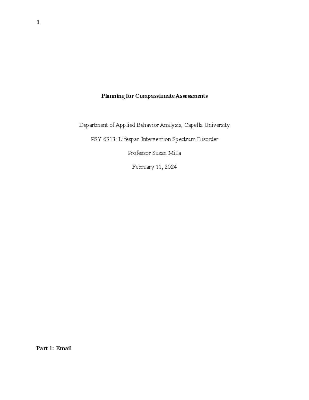 PSY6313 - WEEK 5 Assignment - Planning for Compassionate Assessments ...