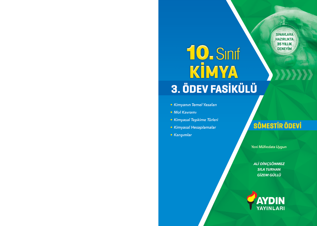 10 sinif 3. odev fasikulu-Aydinyayinlari-Ali Dincsonmez - 10. Sınıf Kimya Ödev Fasikülleri 3 ...