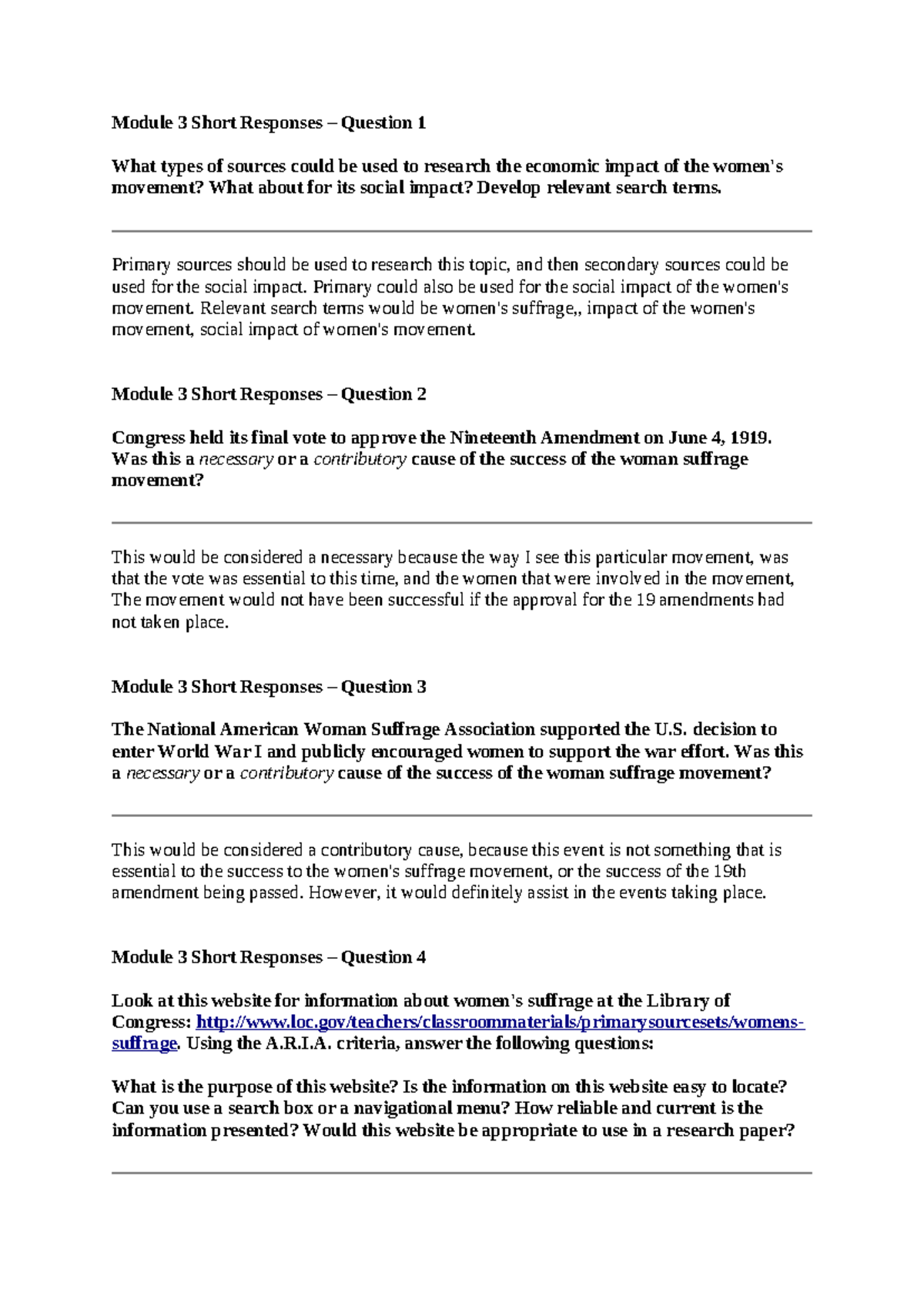 Heather Munday. module 6 short answer - Module 3 Short Responses – Question 1 What types of ...