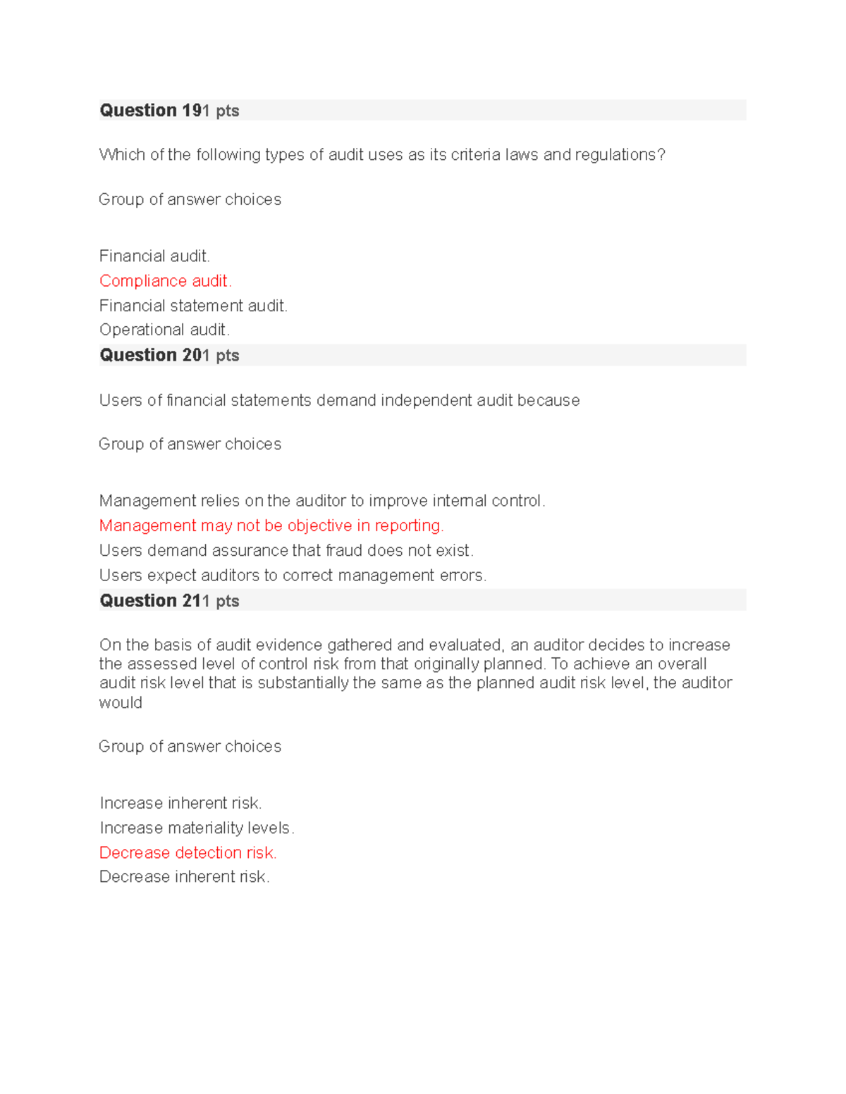Auditing 3 ReAuditing 3 Review 10Auditing 3 Review 10view 7 - Question ...
