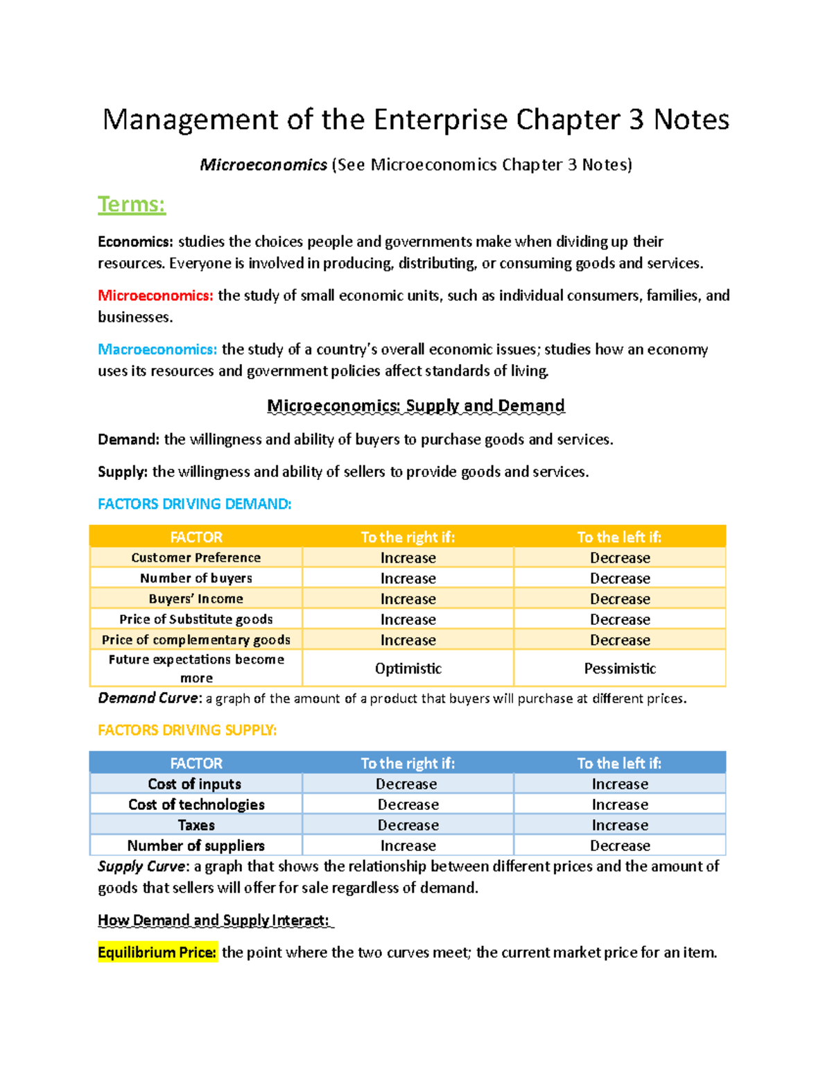 Management of the Enterprise Chapter 3 Notes - Everyone is involved in ...