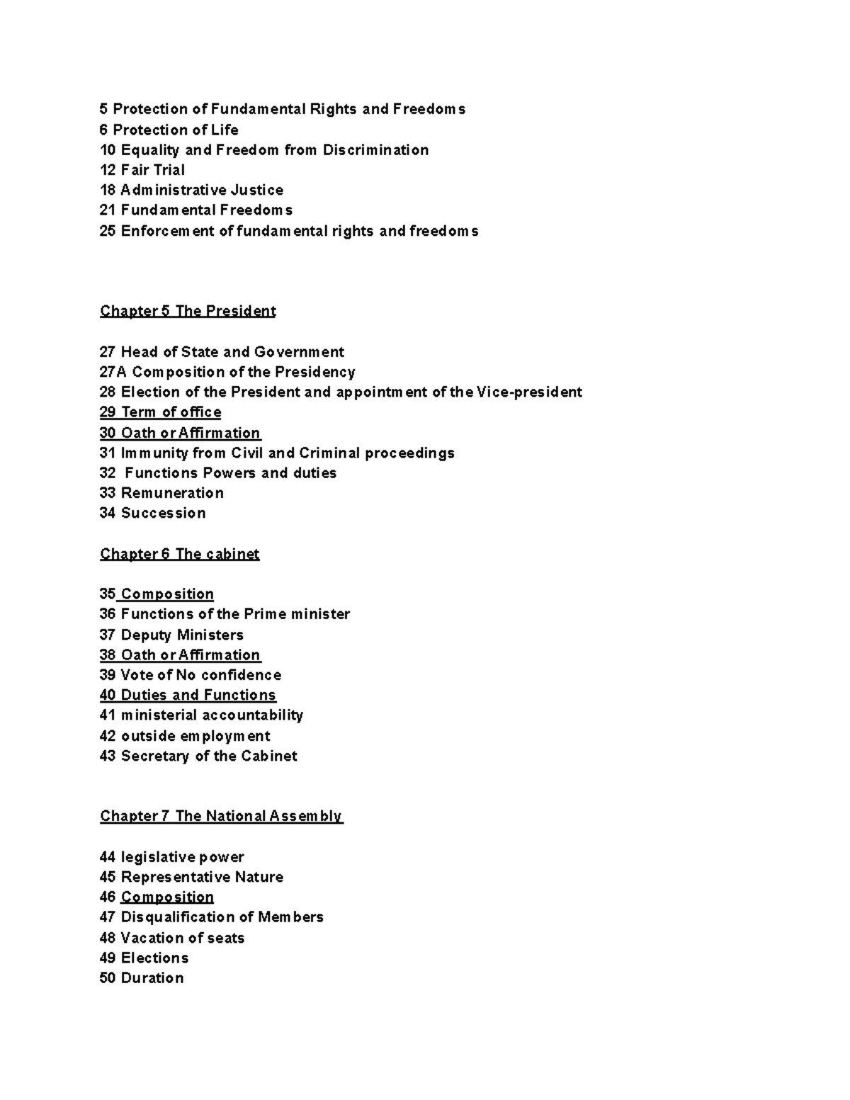 Articles to know - 5 Protection of Fundamental Rights and Freedoms 6 ...