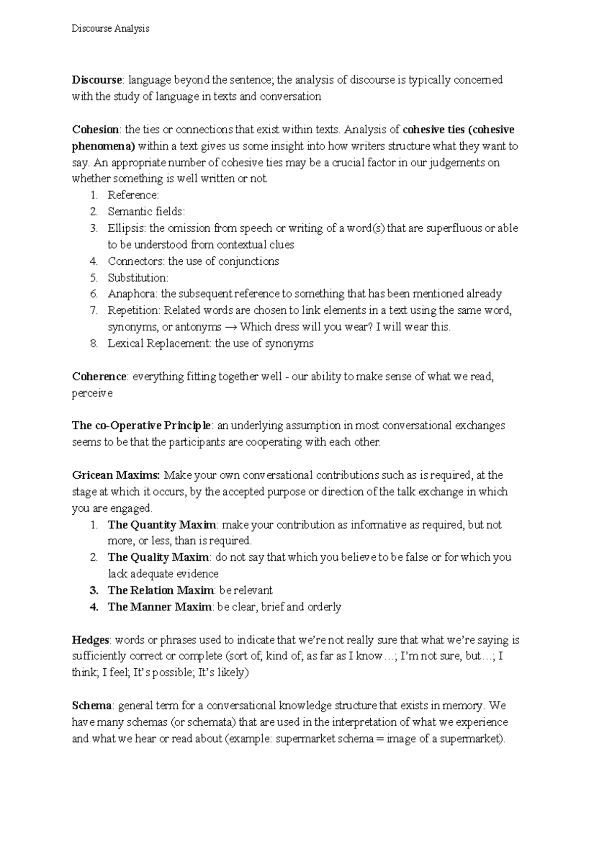 Discourse Analysis-2 - Discourse Analysis Discourse : language beyond ...