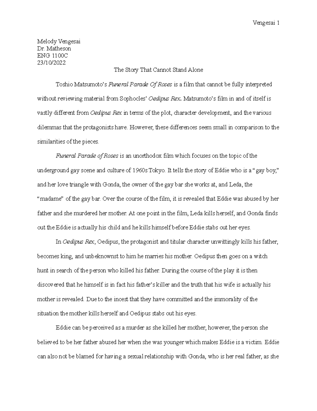 The Story That Cannot Stand Alone - Vengesai 1 Melody Vengesai Dr ...