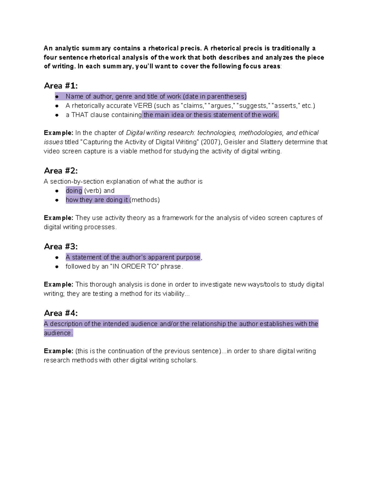 Assignment 7 Analytic Summary - An analytic summary contains a ...