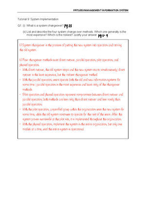 Tutorial 2 - MIS T2 - FPIT1053 MANAGEMENT INFORMATION SYSTEM Tutorial 2 ...