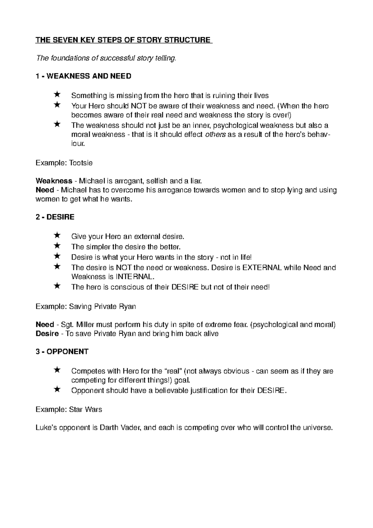 The seven key steps of story structure - THE SEVEN KEY STEPS OF STORY ...