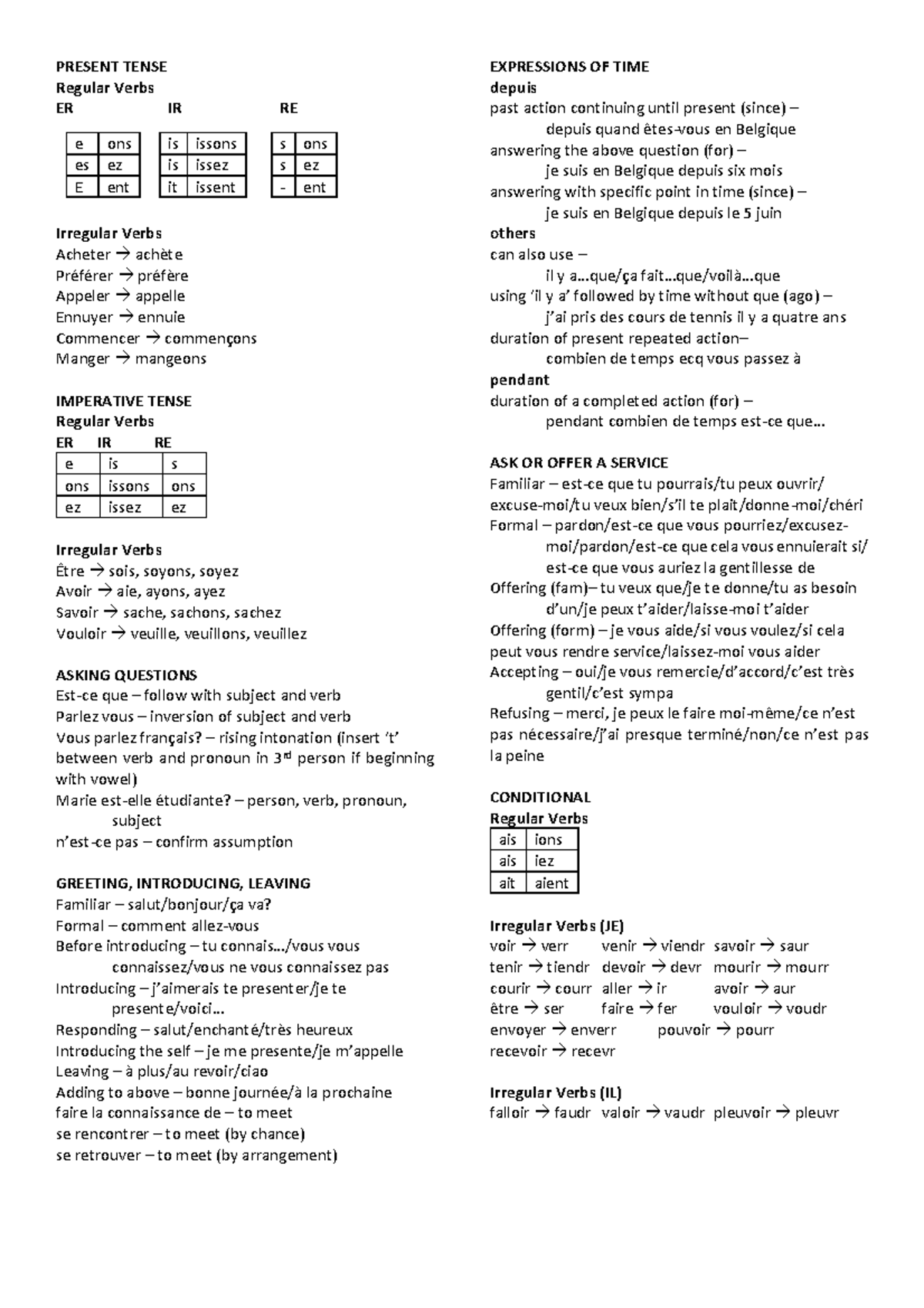 French 2 - Warning: TT: undefined function: 22 Warning: TT: undefined function: 22 PRESENT TENSE ...