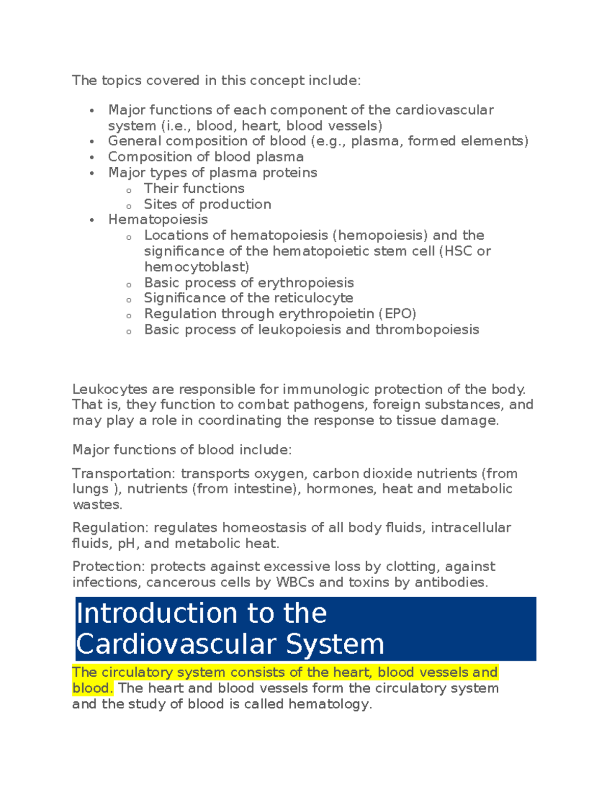 A&P 3 Week 1 edapt - The topics covered in this concept include: Major functions of each ...