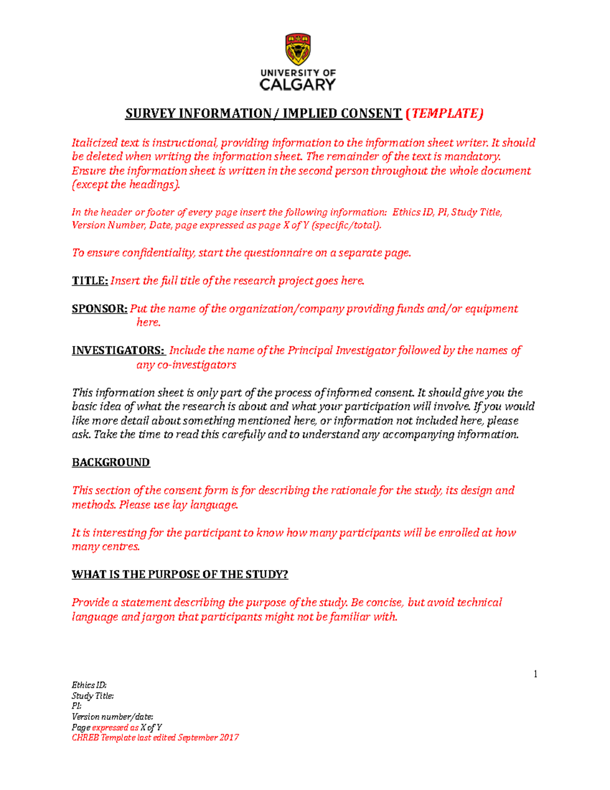 Chreb survey implied consent template sep2017 - SURVEY INFORMATION ...