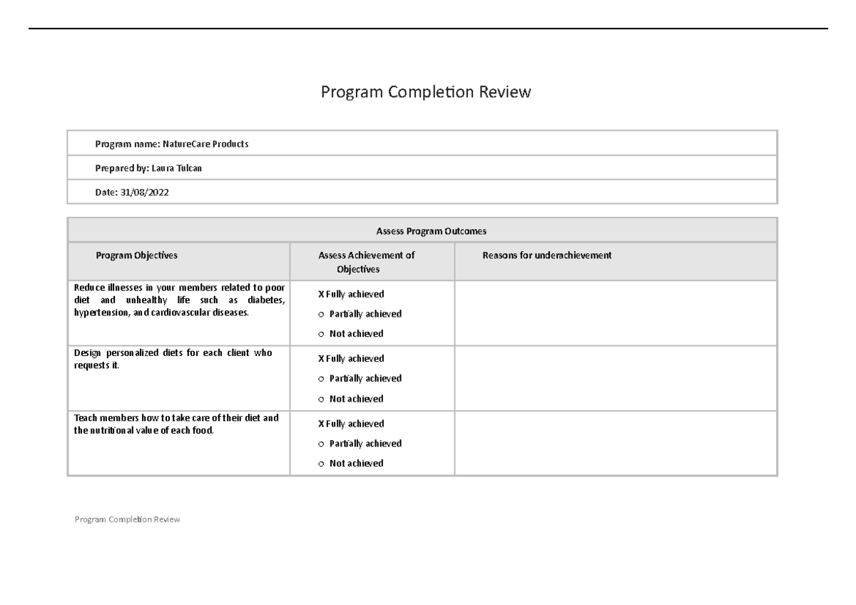3 - The document details the information on the given course - Program ...
