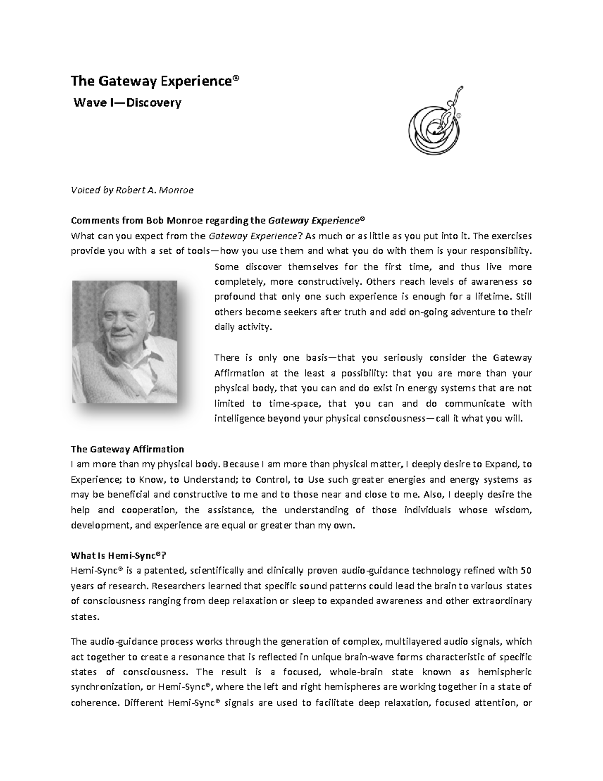 GE043DL GE1 Discovery manual - The Gateway Experience® Wave I—Discovery ...