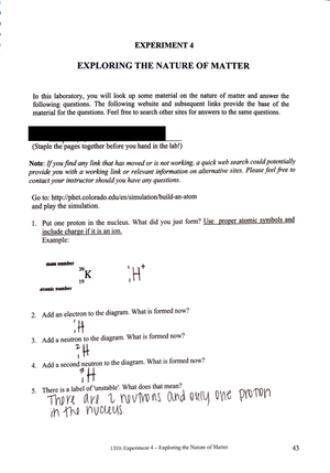Experiment 10 Pre-Lab Assignment - EXPERIMENT 10 MOLECULAR STRUCTURE VIA VSEPR Lewis Dot ...