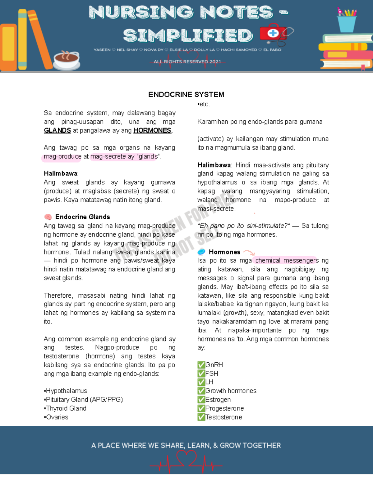 Nursing - Lectures - (1'2&5,1( 6