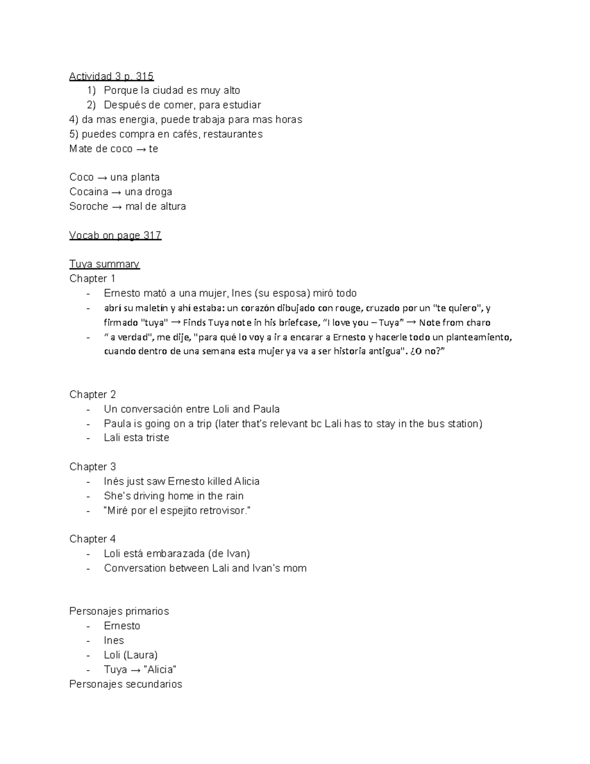 Spanish 202 notes unit 3 - Actividad 3 p. 315 1) Porque la ciudad es ...
