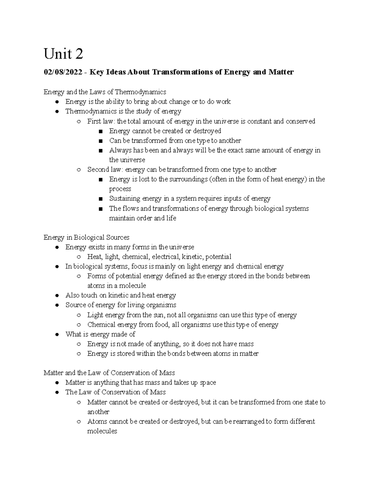 UNIT 2 - Notes, summaries, and resources for Unit 2 - Unit 2 02/08/2022 ...