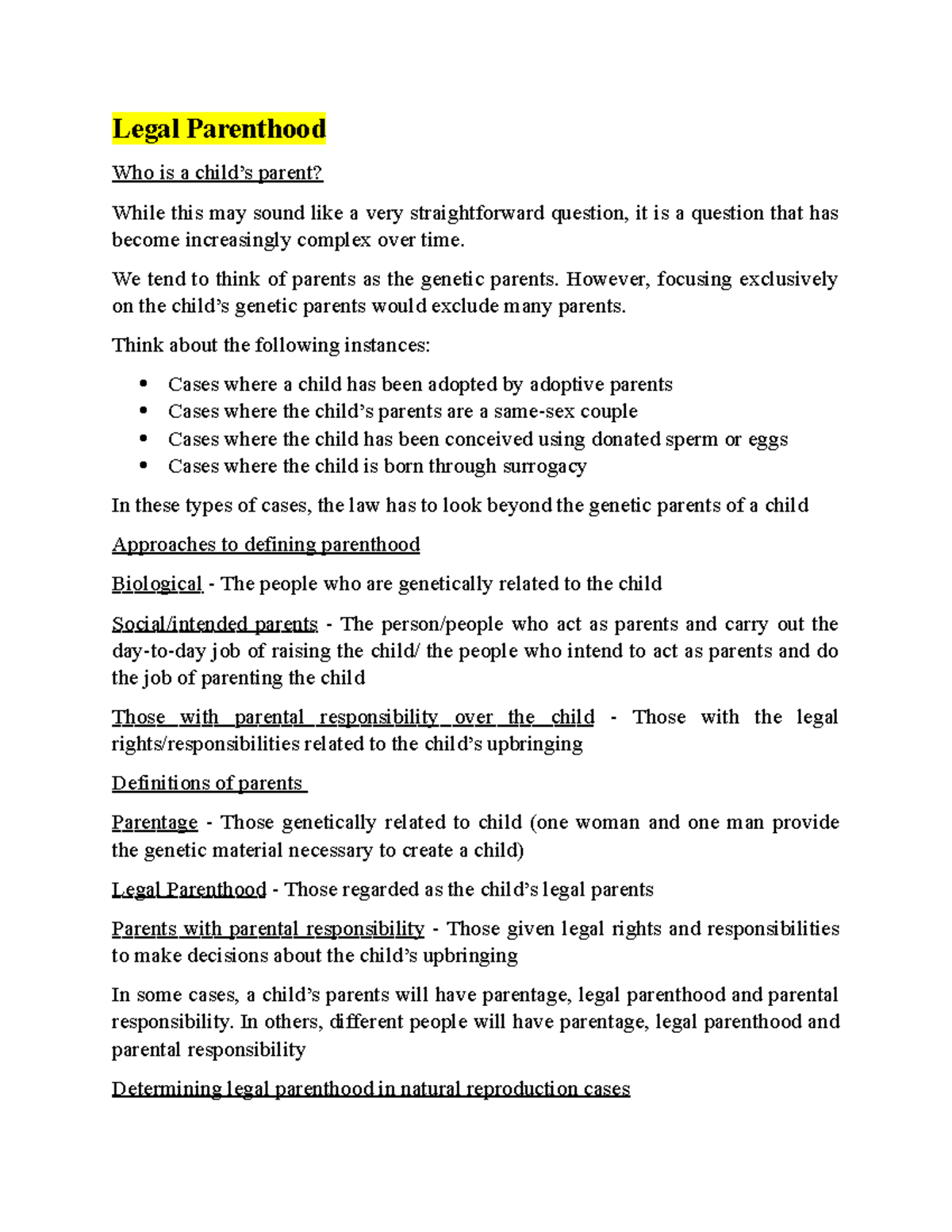 Legal Parenthood - what is it - Legal Parenthood Who is a child’s ...