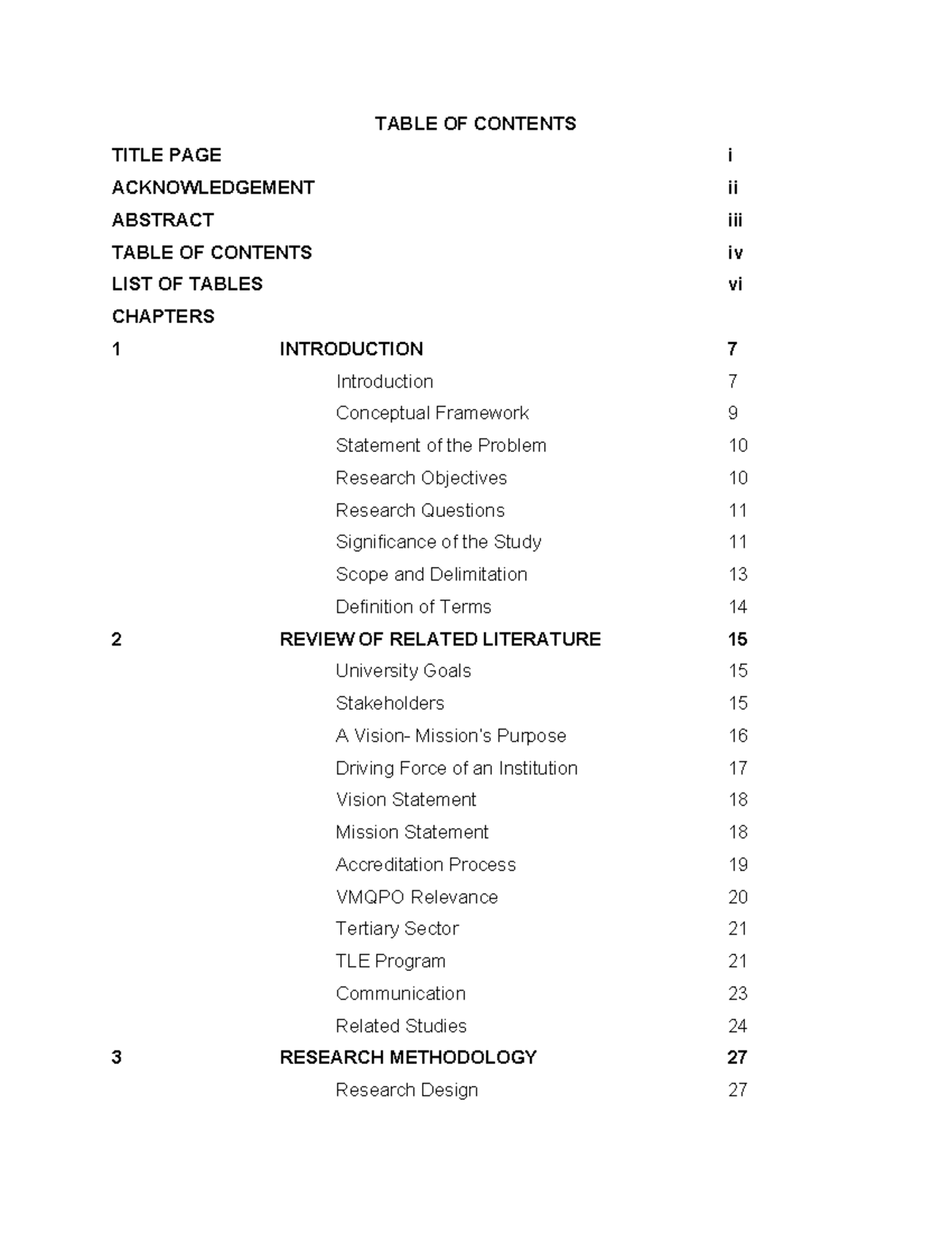 Table Of Contents - TABLE OF CONTENTS TITLE PAGE i ACKNOWLEDGEMENT ii ...